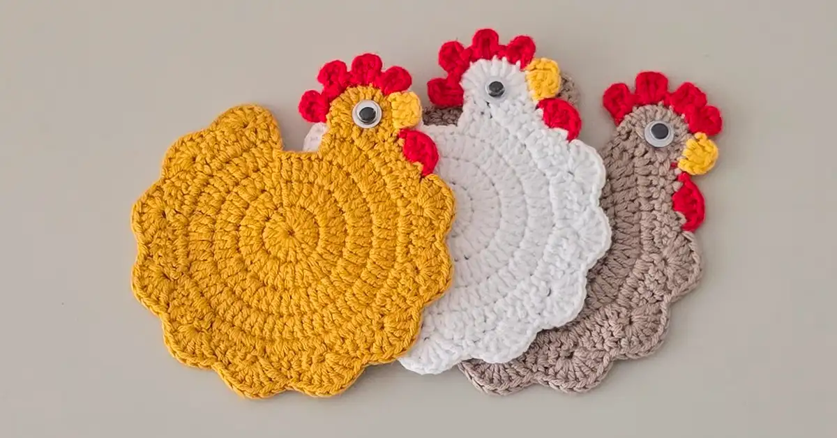 Crochet Chicken Coaster Tutorial – Quick & Easy DIY Pattern -Trendcrochet